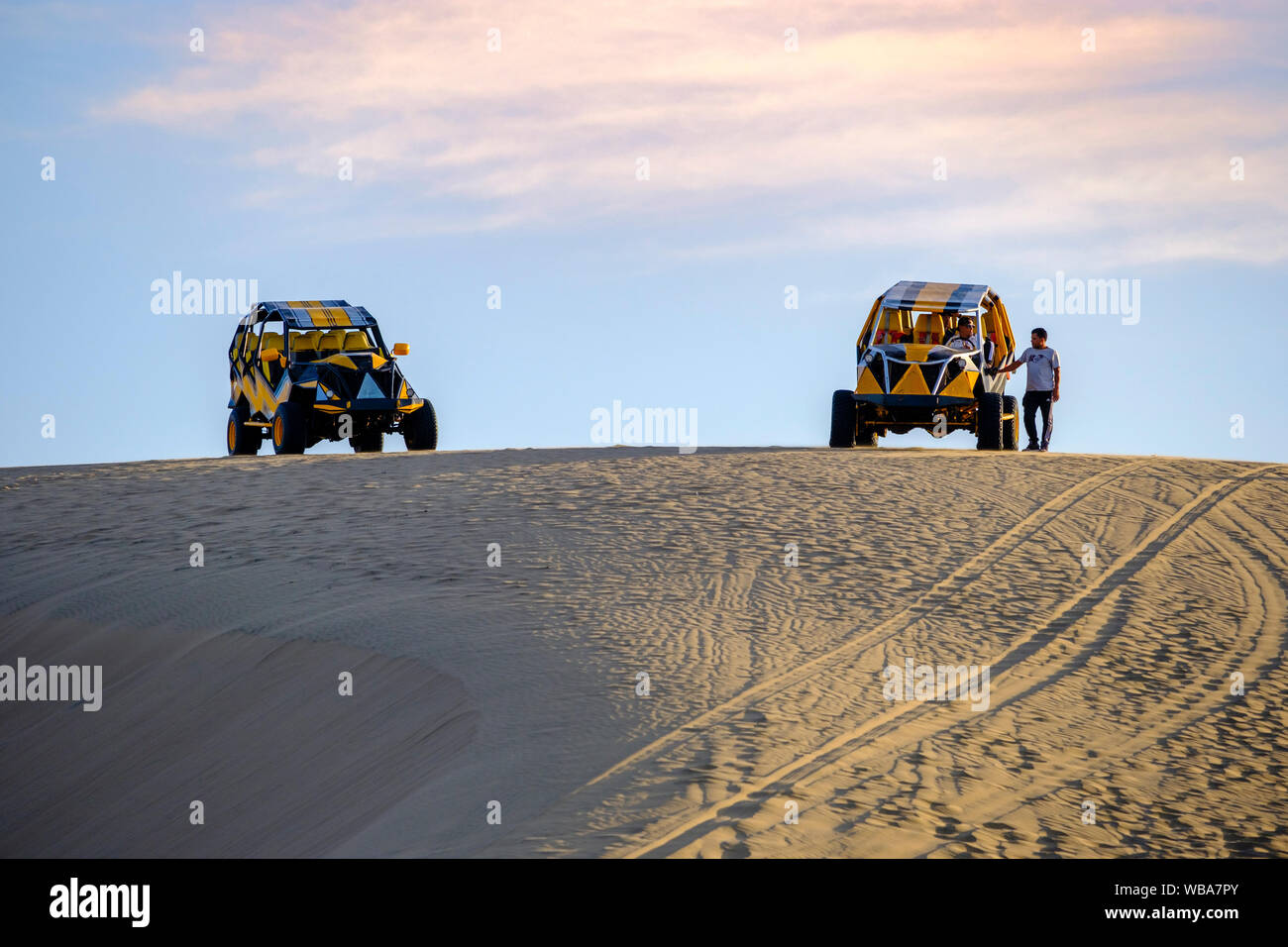 Dune buggies, Huacachina desert oasis, Ica, Peru Stock Photo - Alamy