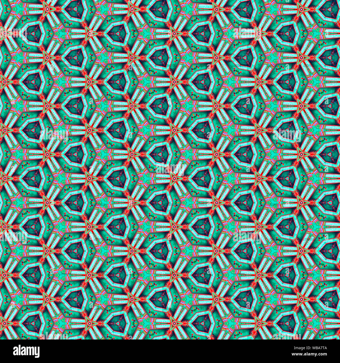 Interesting shapes and colors create a symmetrical design pattern that ...