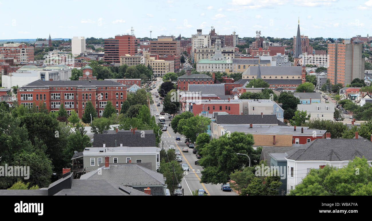 Portland City Skyline from Portland Observatory on Munjoy Hill in ...