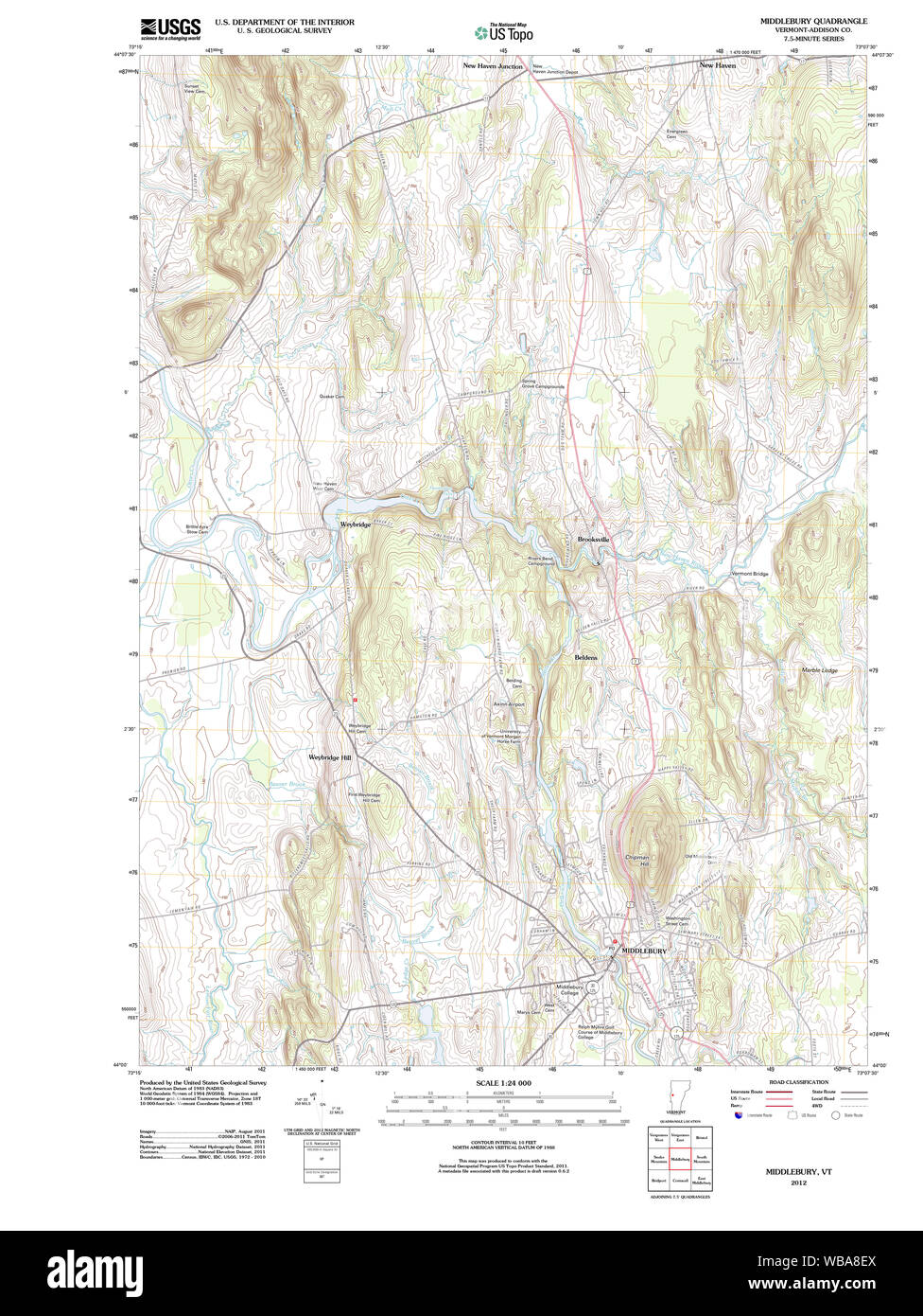 Map of middlebury hi-res stock photography and images - Alamy