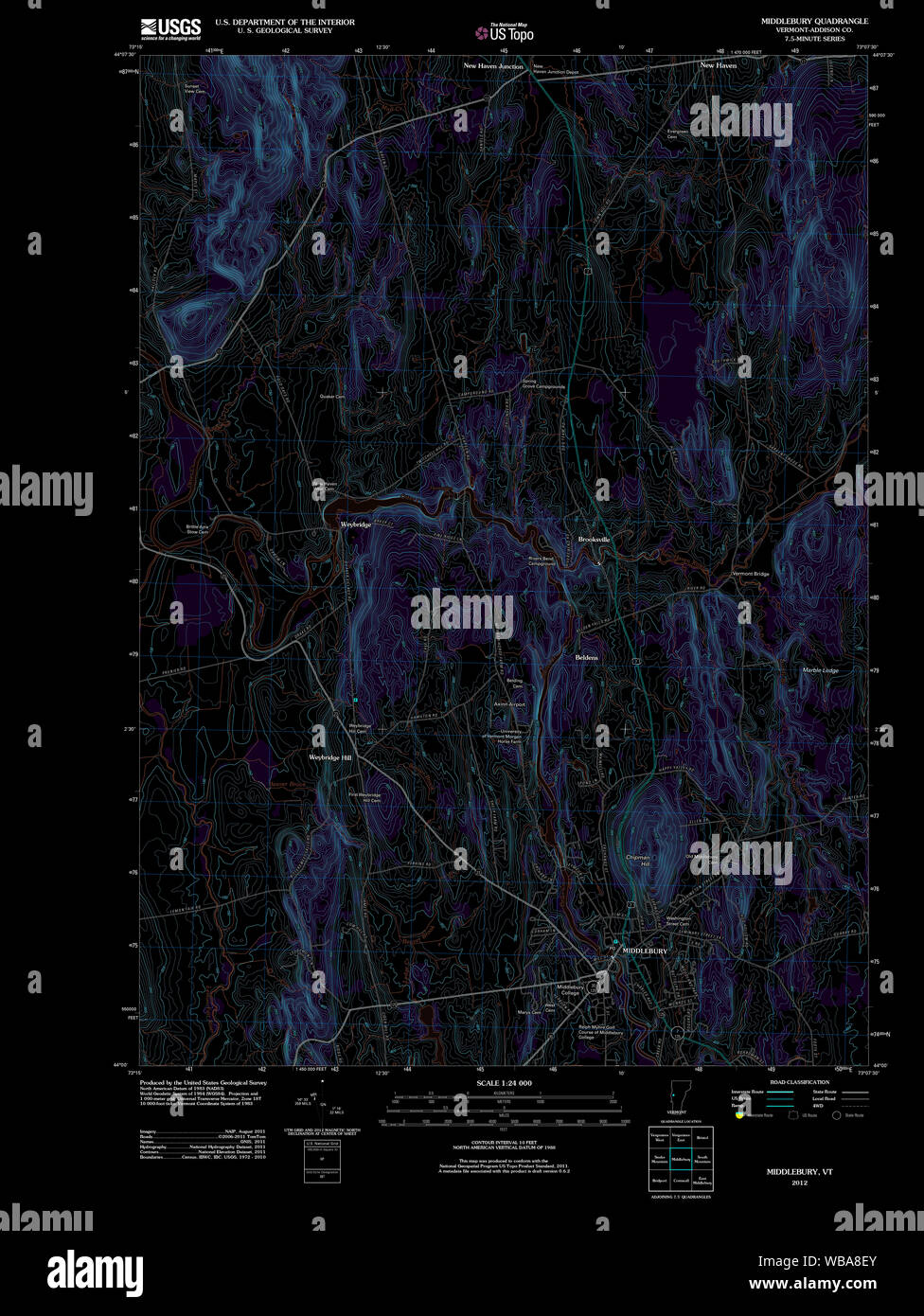 Map of middlebury hi-res stock photography and images - Alamy
