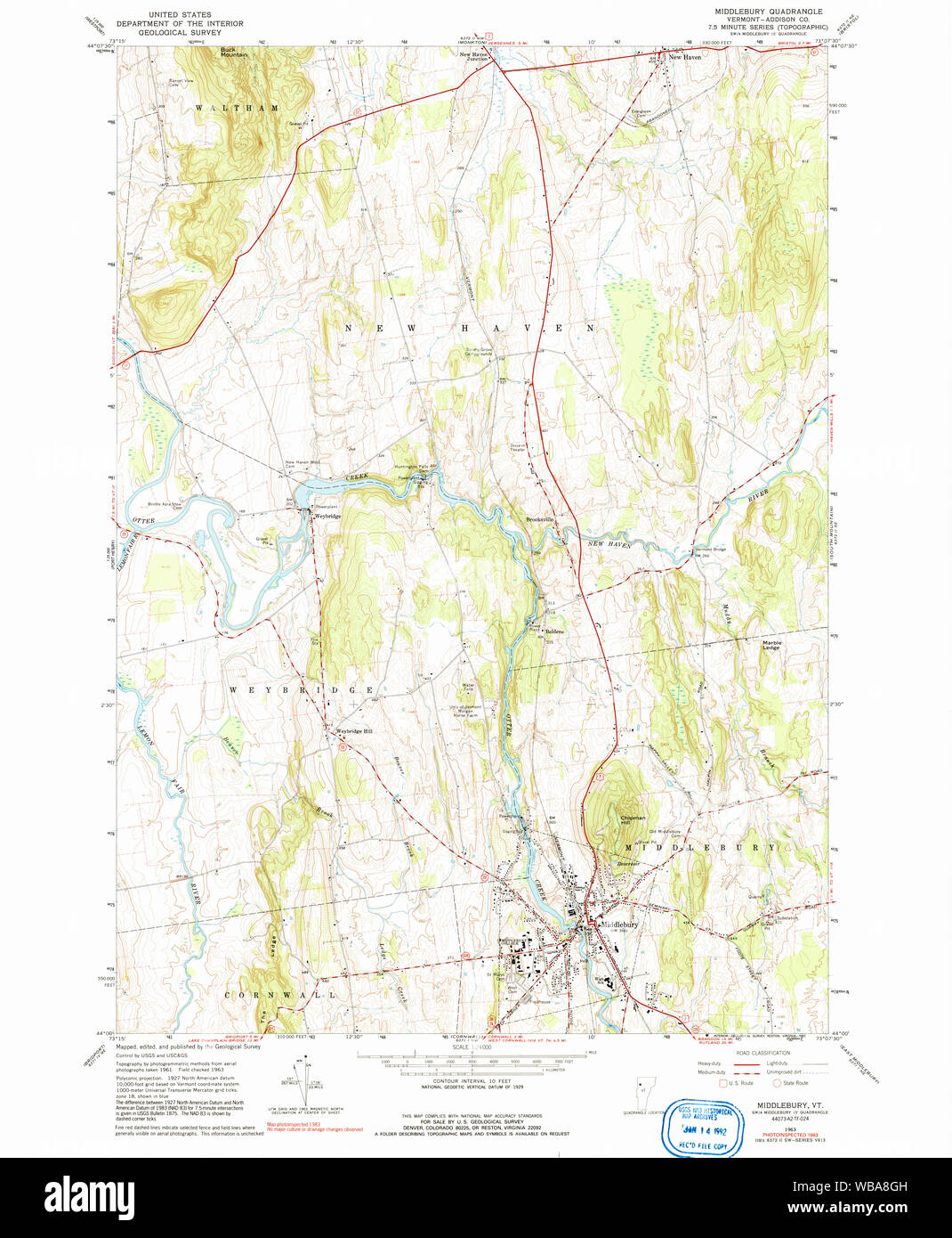 Map of middlebury hi-res stock photography and images - Alamy