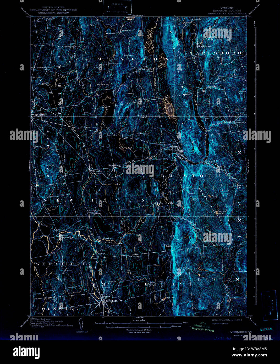 Map of middlebury hi-res stock photography and images - Alamy