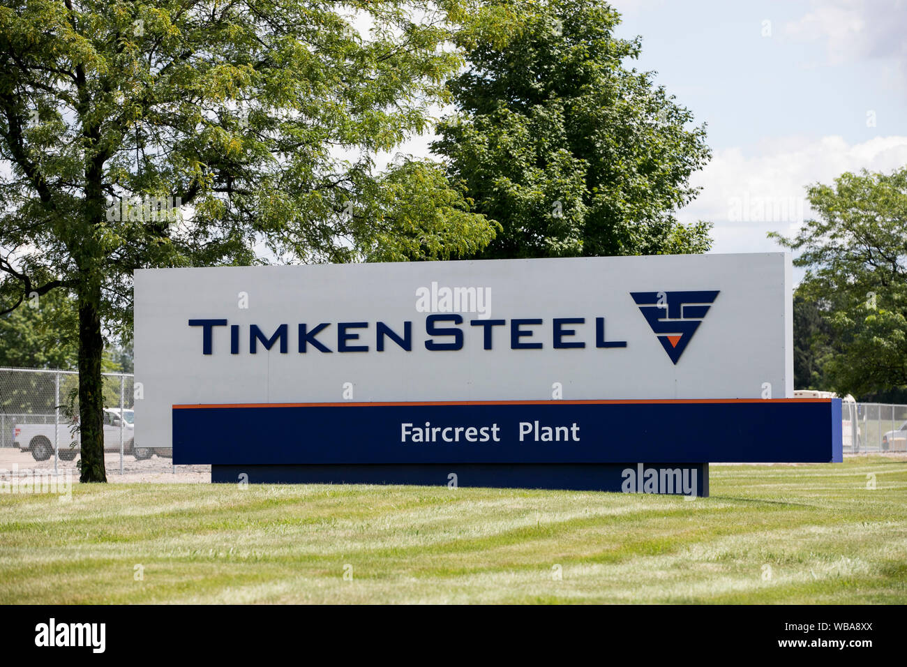 A logo sign outside of a facility occupied by TimkenSteel in Canton ...