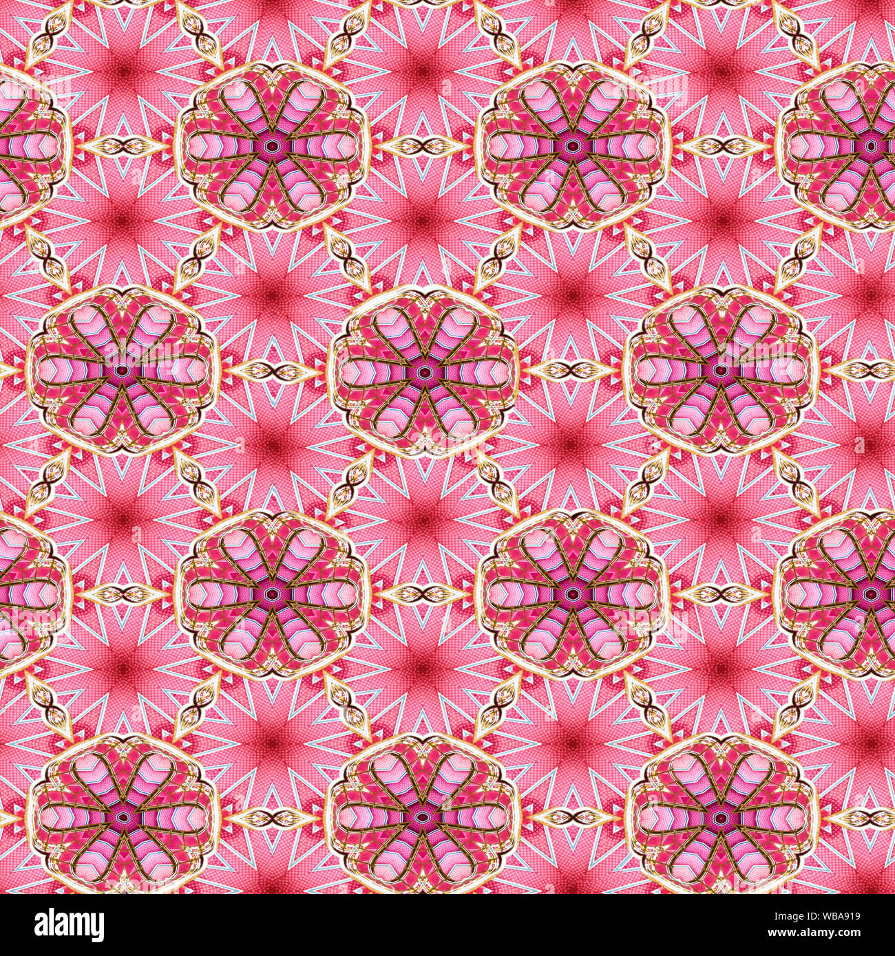 Interesting shapes and colors create a symmetrical design pattern that ...