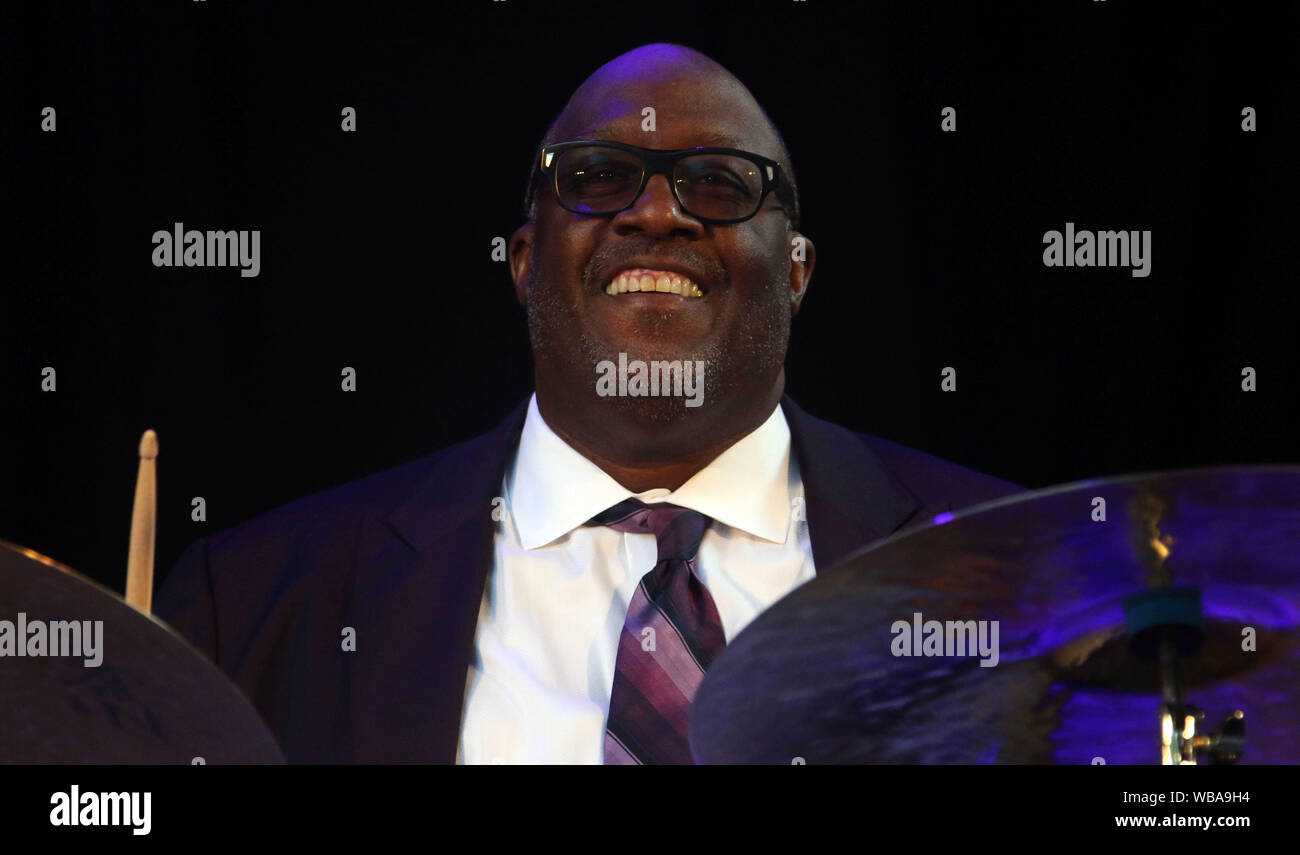 August 25, 2019, New York City, New York, USA: Drummer CARL ALLEN ...