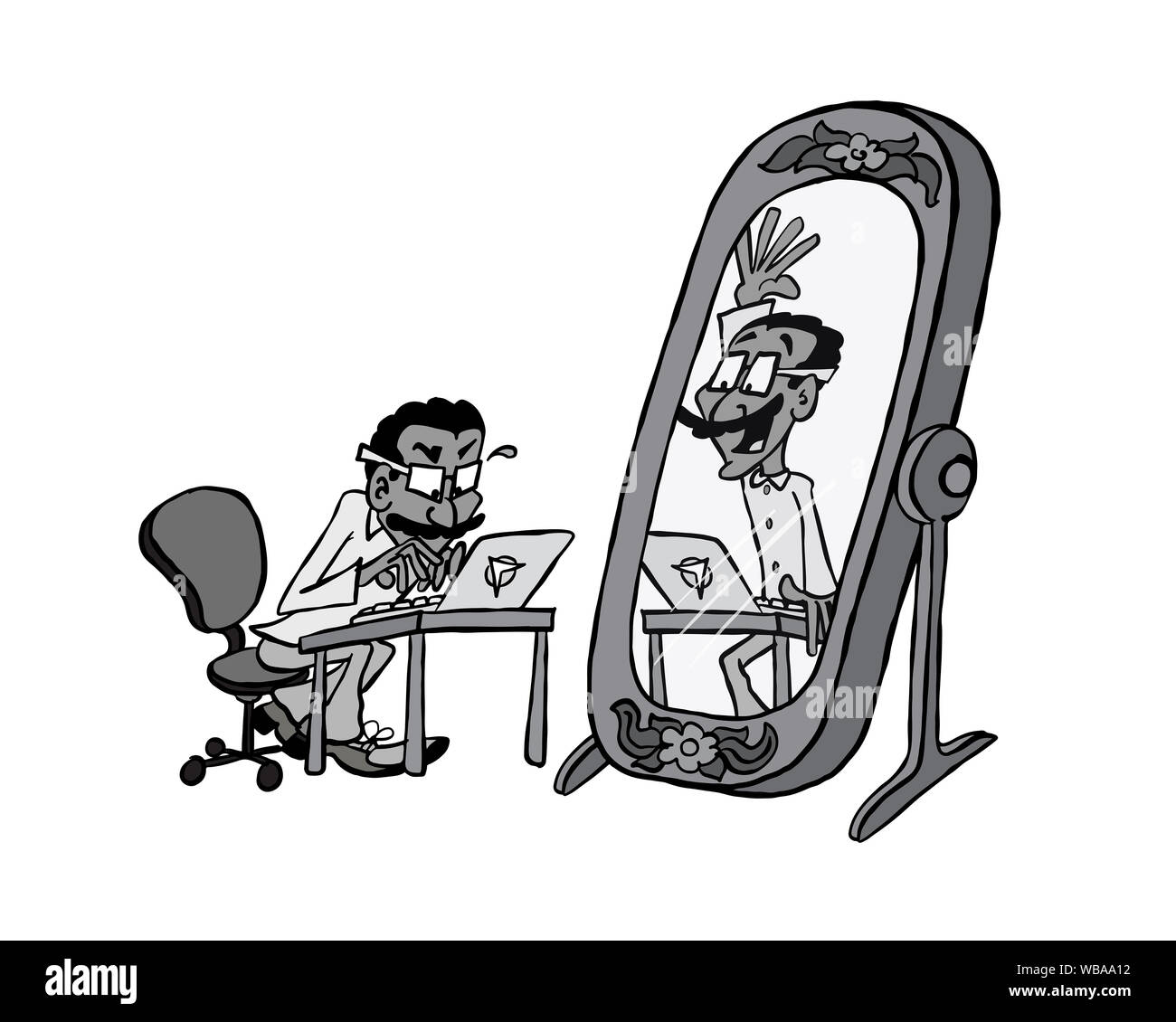 Programmer cartoon illustration Cut Out Stock Images & Pictures - Alamy