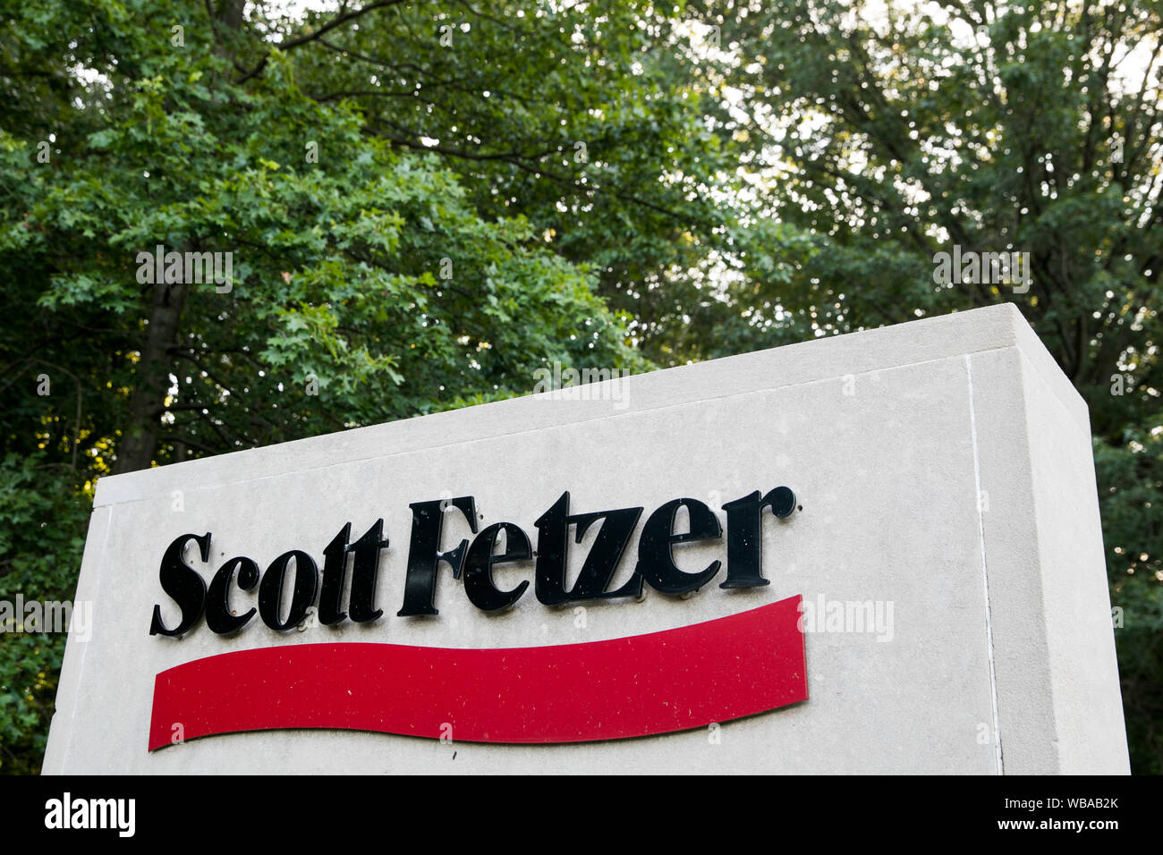 A logo sign outside of the headquarters of the Scott Fetzer Company in ...