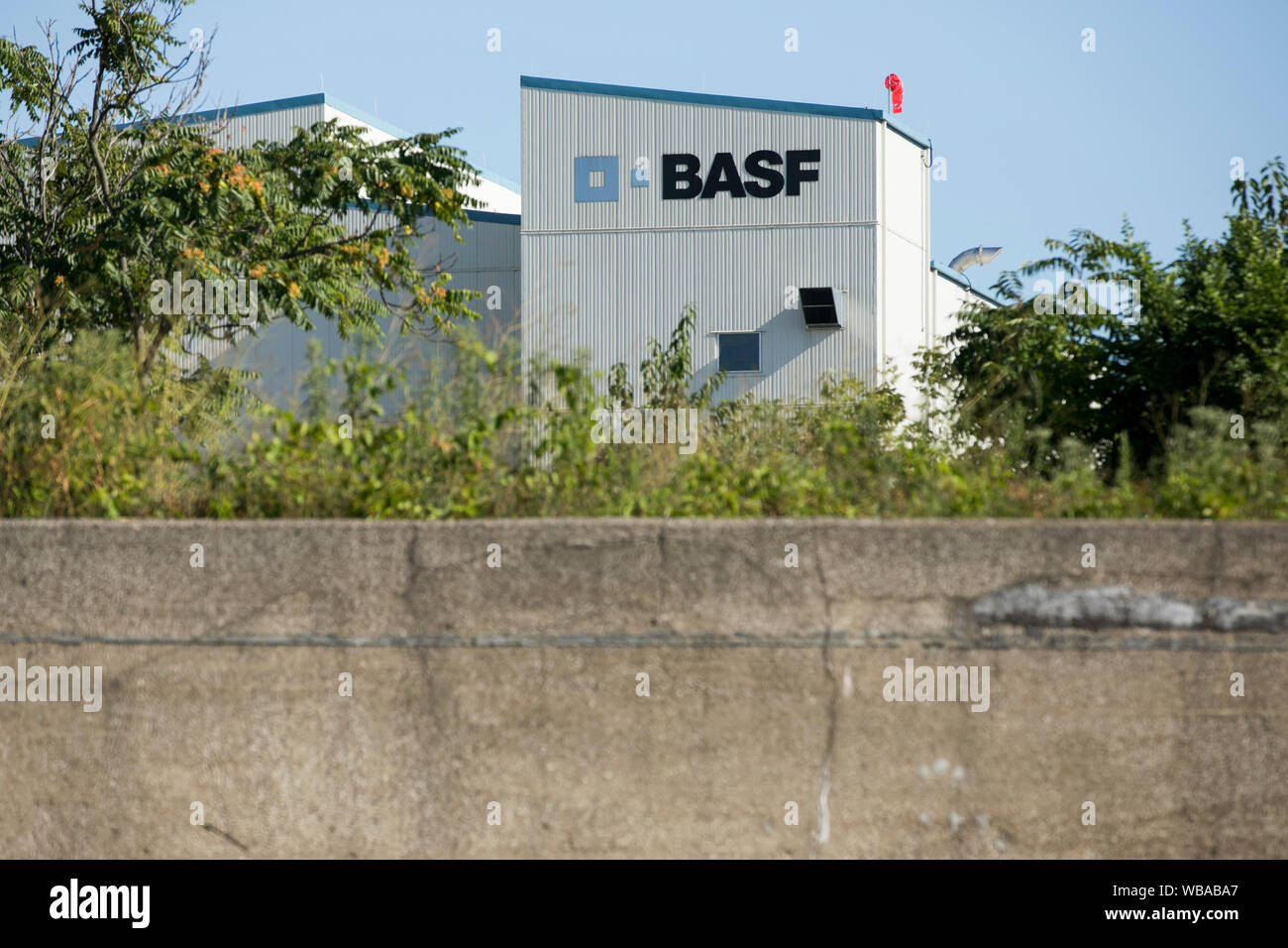 A logo sign outside of a facility occupied by BASF in Elyria, Ohio on ...