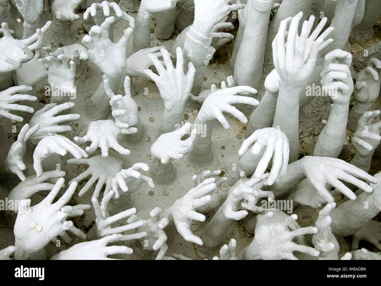 Hands Statue from Hell in Wat Rong Khun at Chiang Rai, Thailand Stock ...
