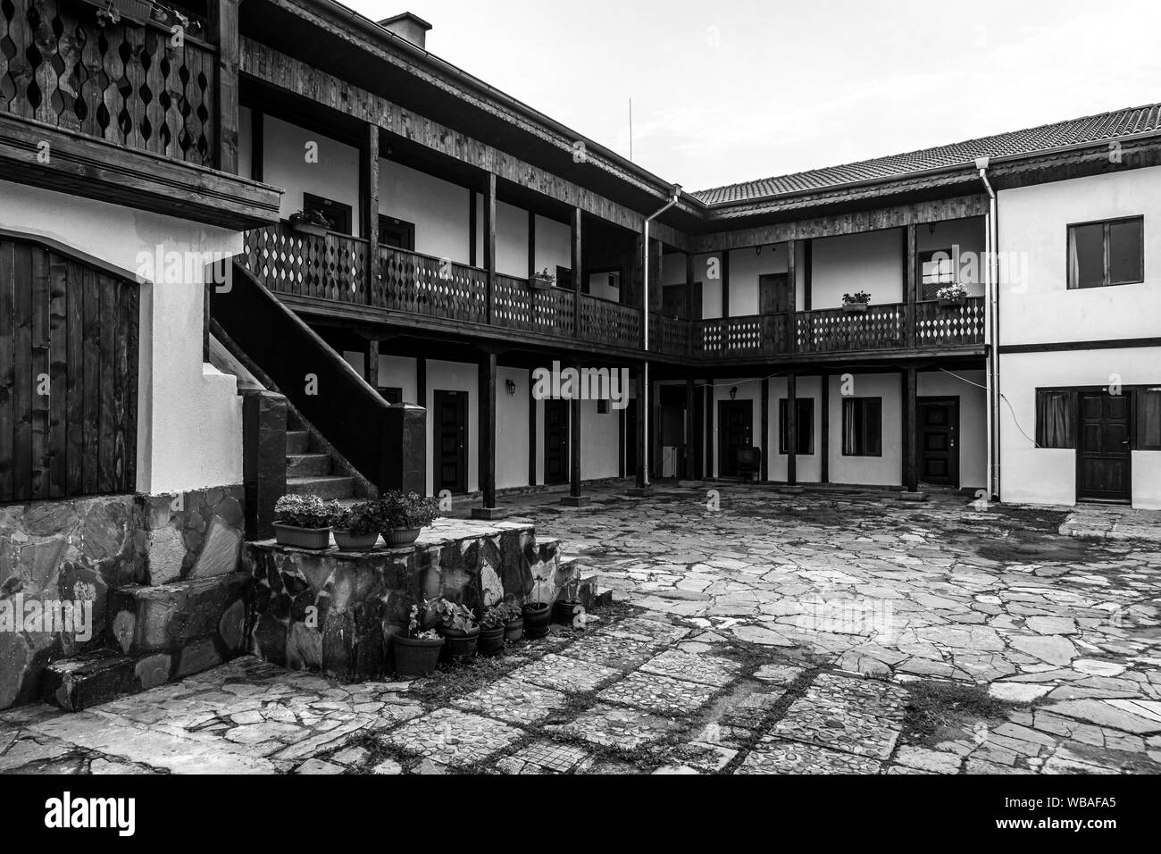 POMORIE, BULGARIA - JUNE 25, 2019: Monastic cells of the Orthodox ...