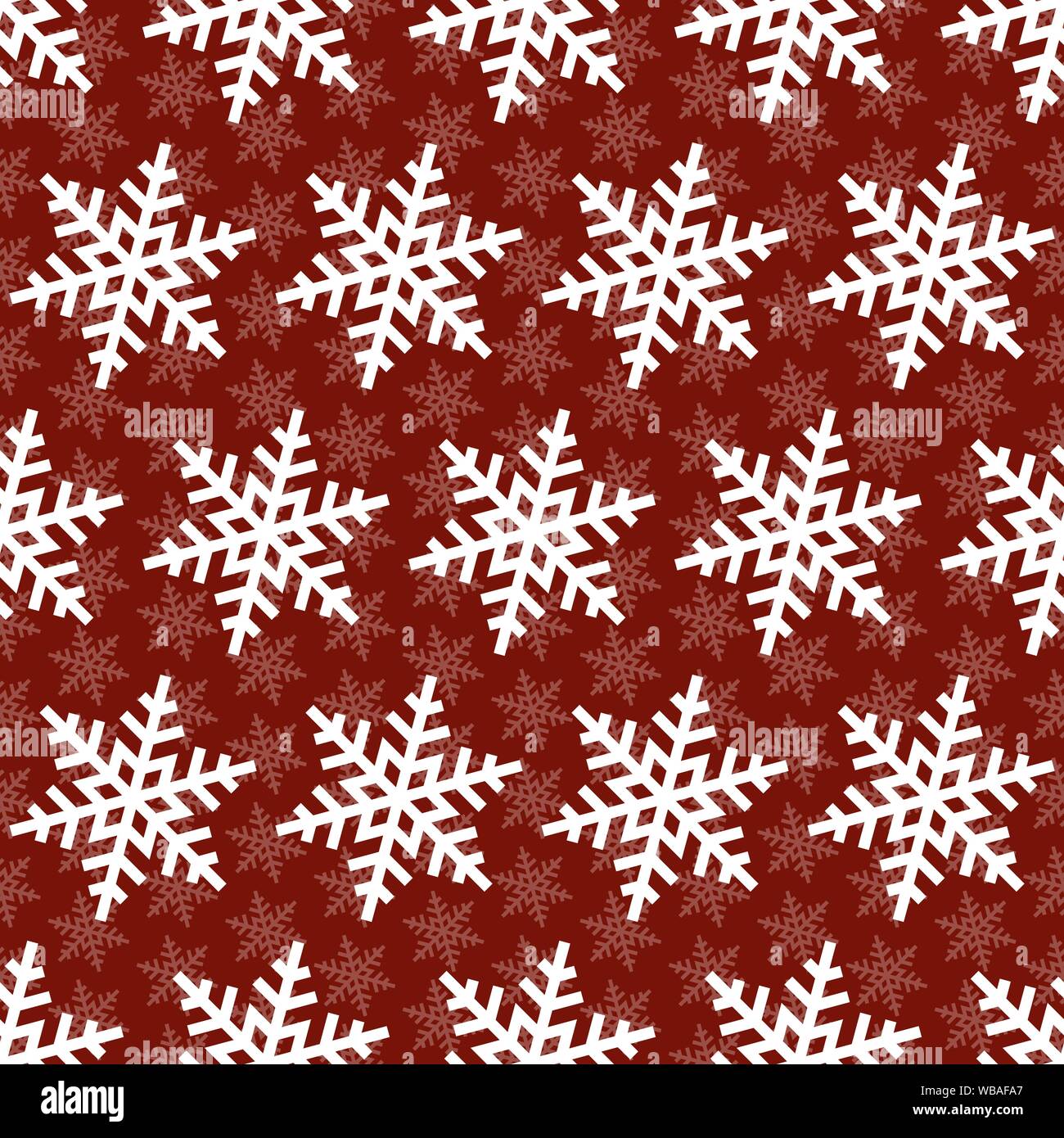 Snowflakes seamless pattern. Christmas falling snowflake on red ...