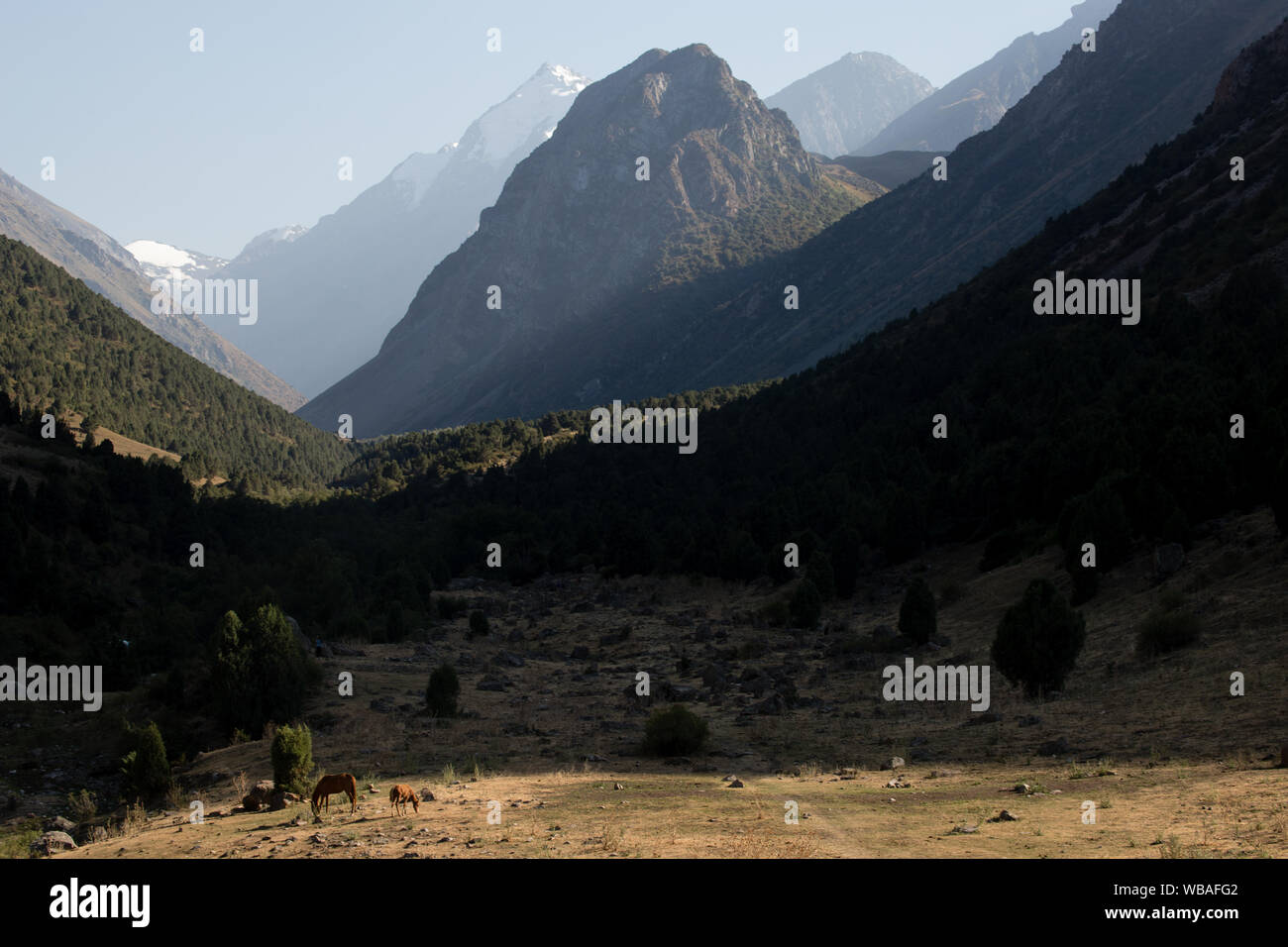 Hiking in the Alameddin Valley in Kyrgyzstan's Chuy Oblast Stock Photo ...