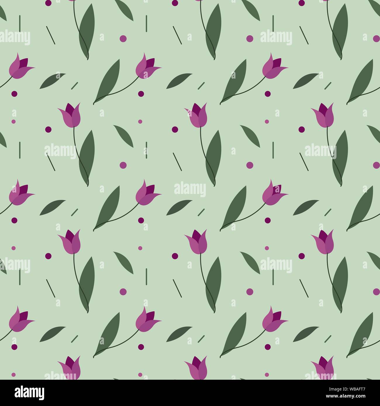 Tulips seamless pattern. Vector simple background. Modern flower design ...
