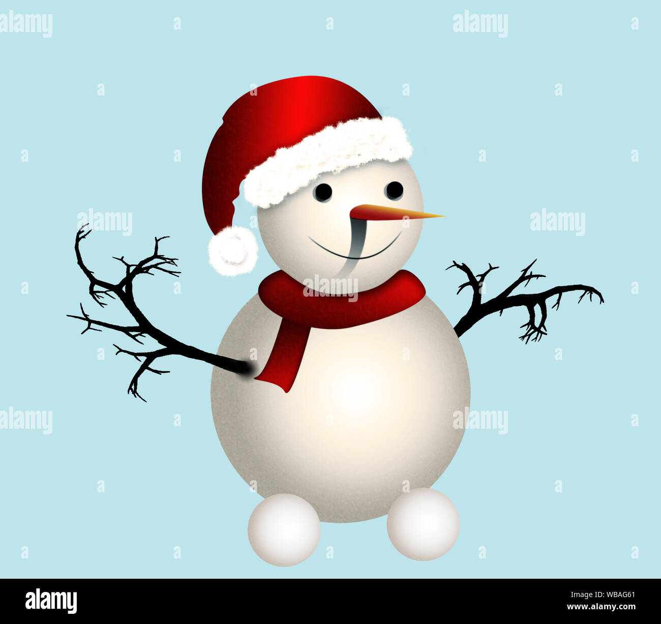 Illustration of snowman. Very good for greeting cards Stock Photo - Alamy