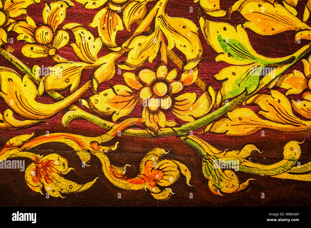 Colorful Thai mural painting in Wat Wat Pa Lelai Temple, Suphan Buri ...