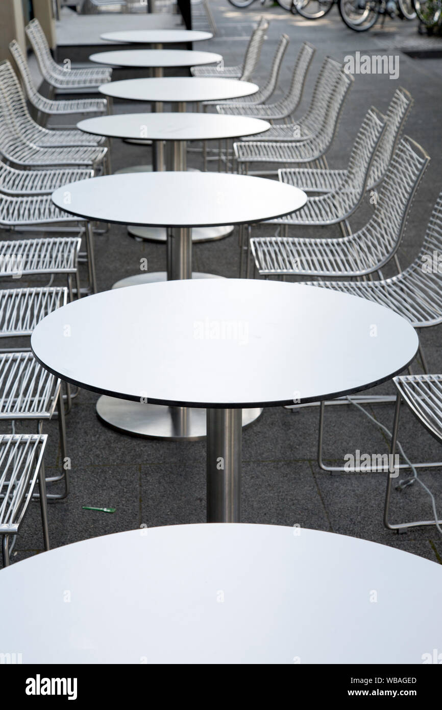 Cafe Tables and Chairs, Frankfurt, Germany Stock Photo - Alamy