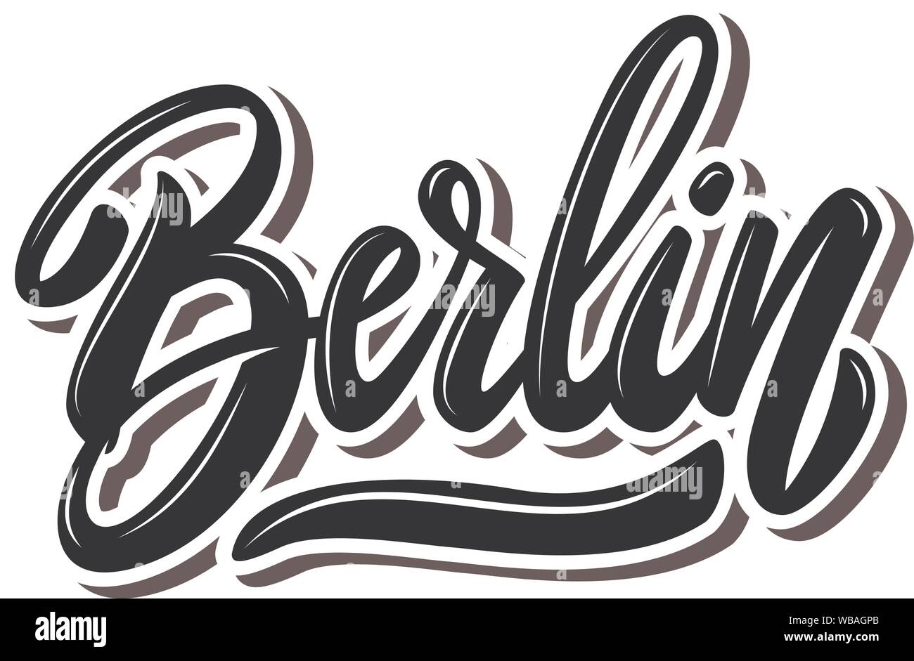 Berlin (capital of Germany). Lettering phrase on white background ...