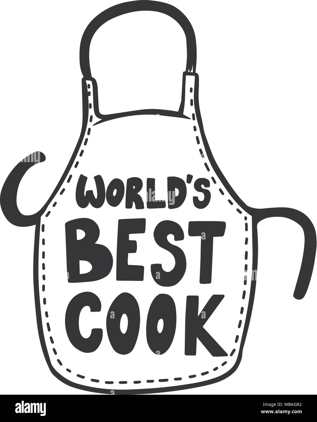 World best cook. Lettering phrase on background with kitchen apron ...