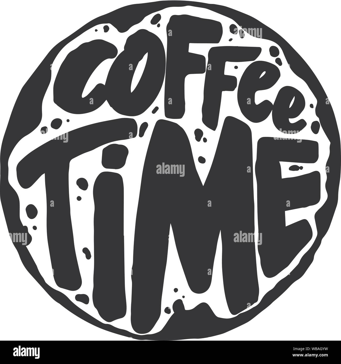 Coffee time. Lettering phrase on white background. Design element for ...