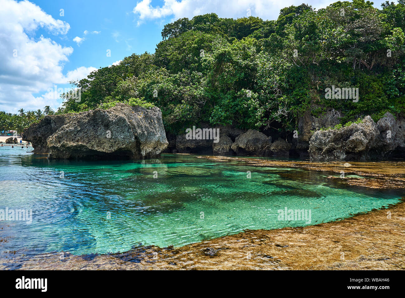 Philippines, Siargao Island, 22.July.2019. Tourists visit magpupungko ...