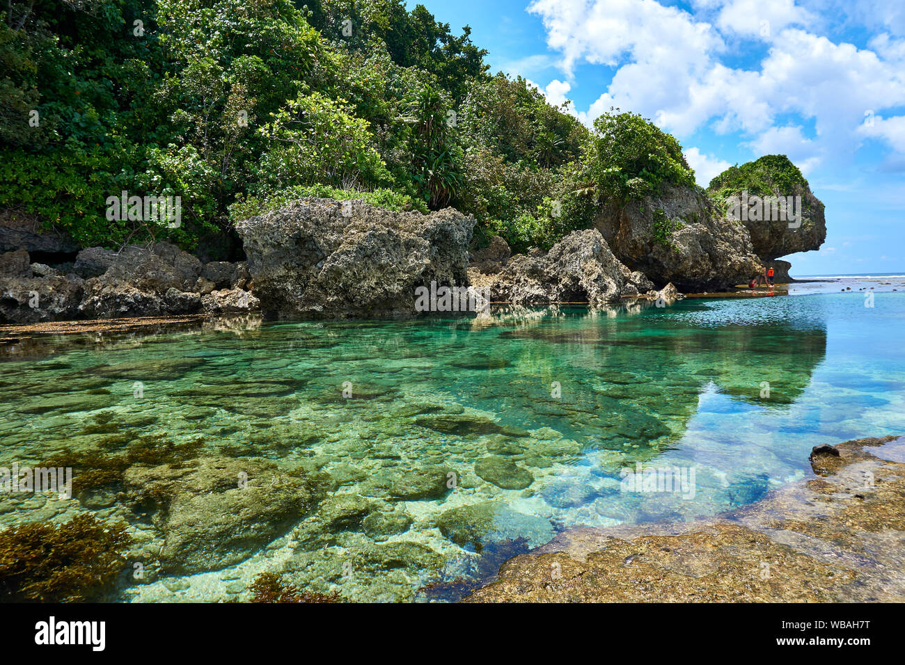Philippines, Siargao Island, 22.July.2019. Tourists visit magpupungko ...