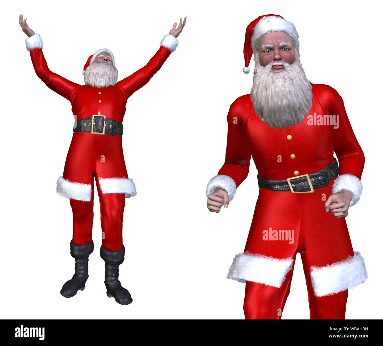 Digitally rendered illustration of a Santa Claus on white background ...