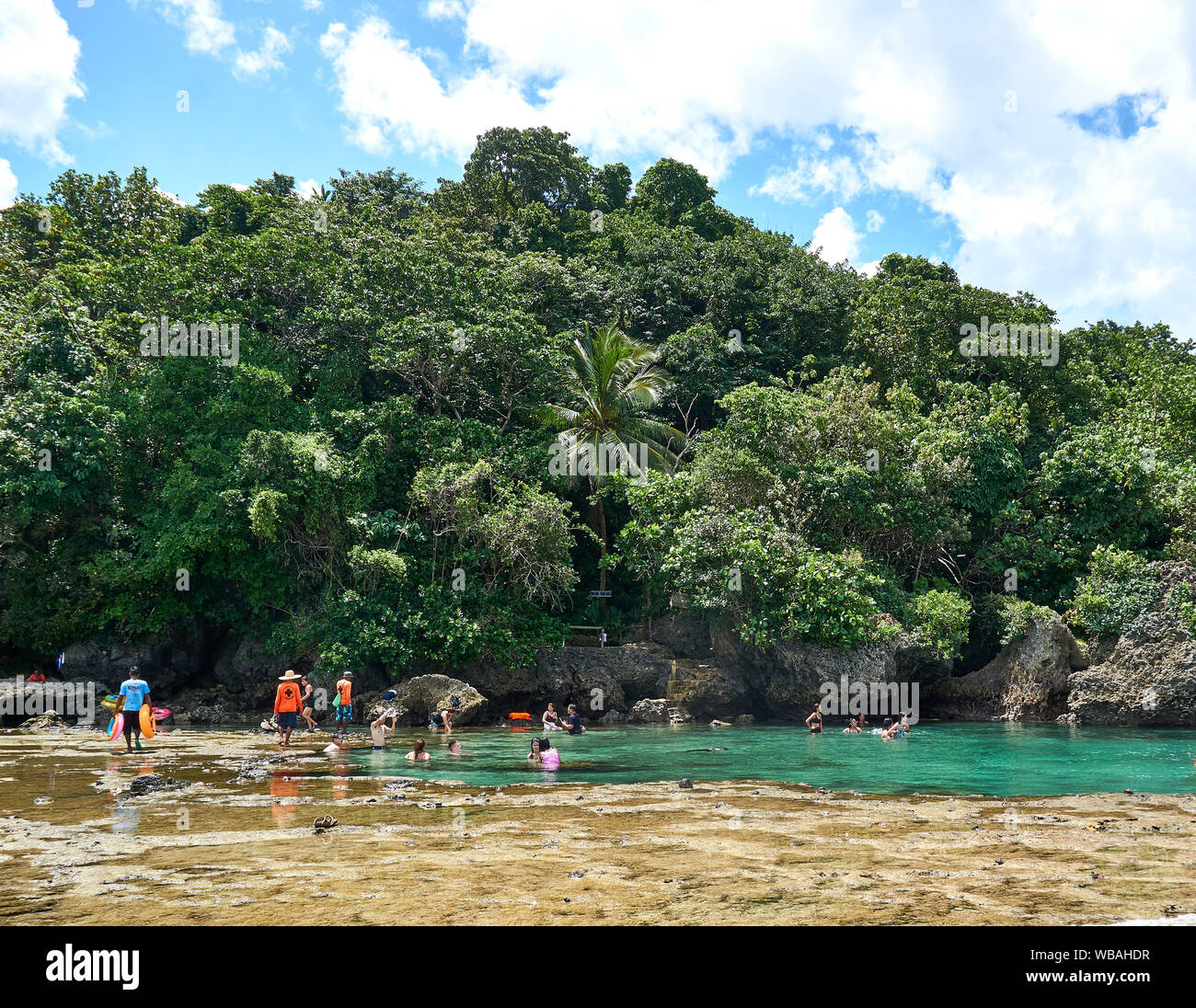 Philippines, Siargao Island, 22.July.2019. Tourists visit magpupungko ...