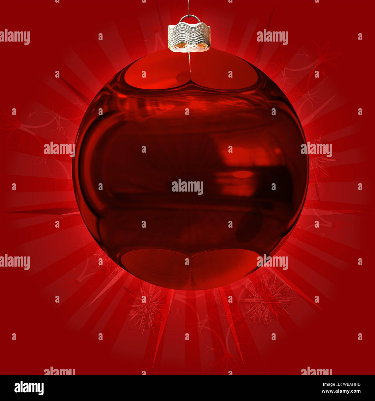 Illustration of red Christmas background with big red ball Stock Photo ...