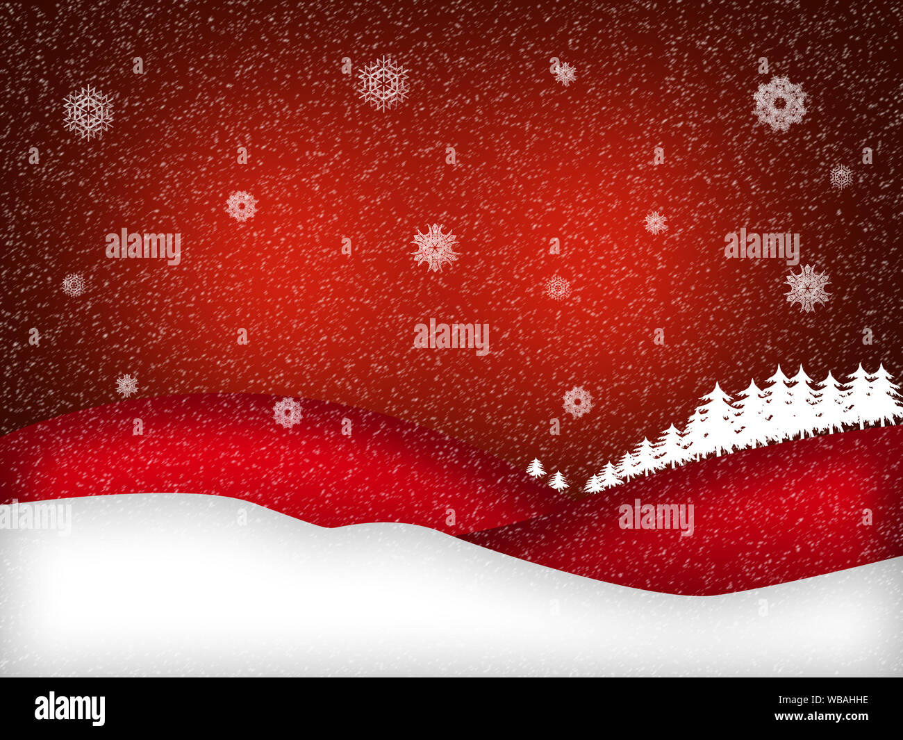 Illustration of abstract winter red background with snow Stock Photo ...