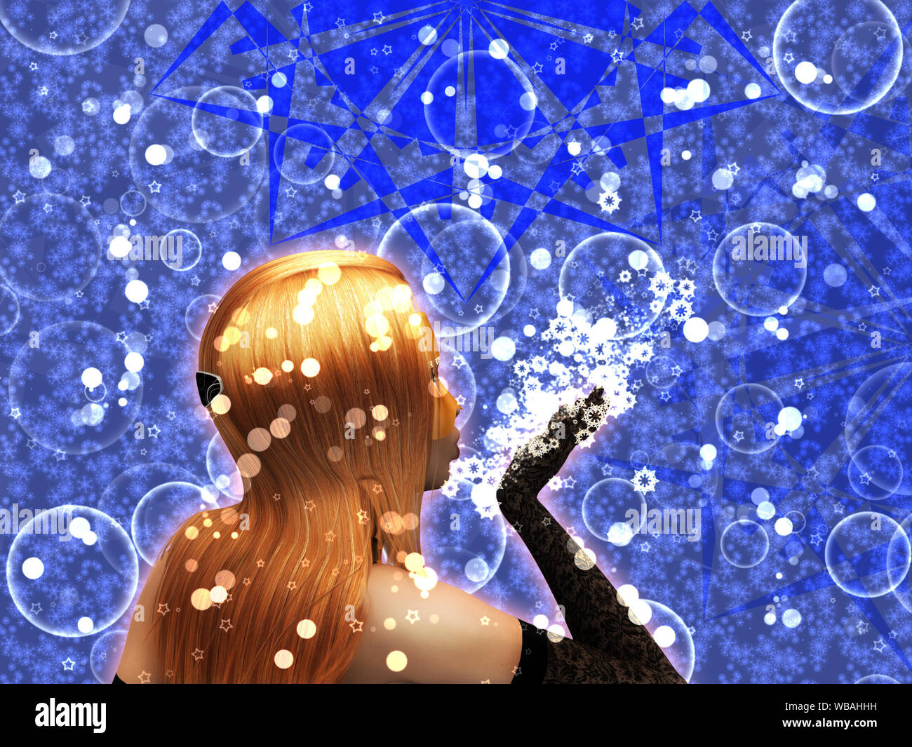 3d snow flakes hi-res stock photography and images - Alamy