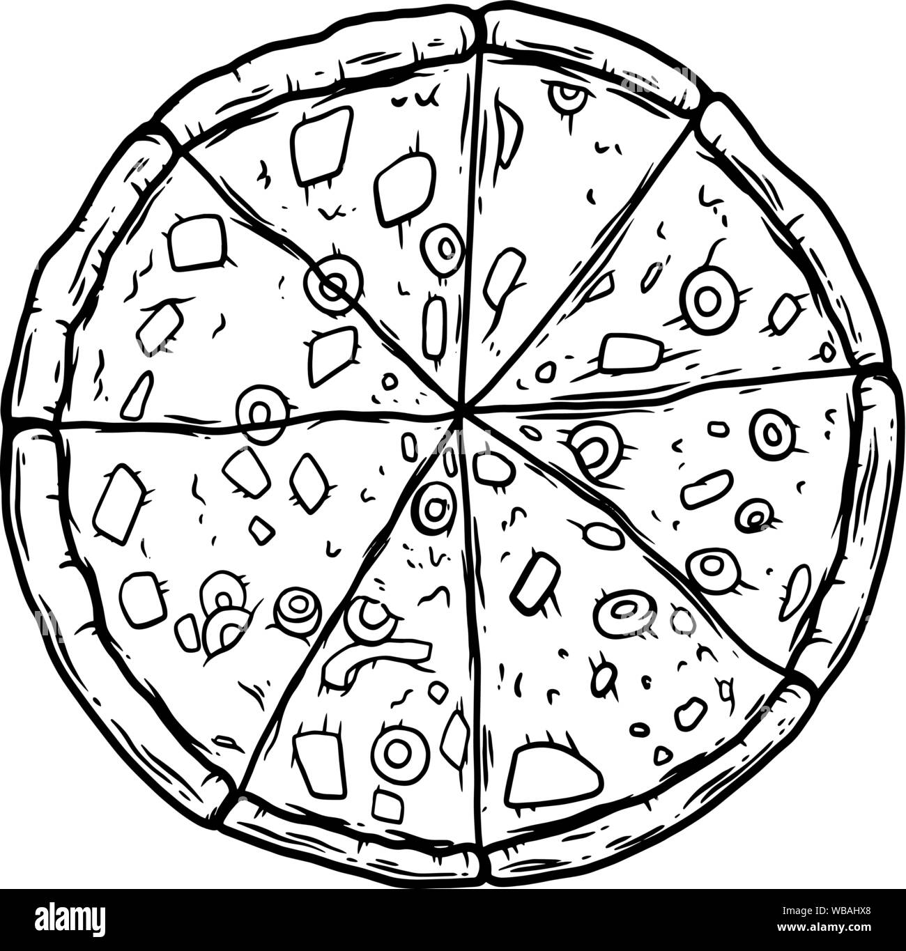 Whole Pizza Clip Art Black And White