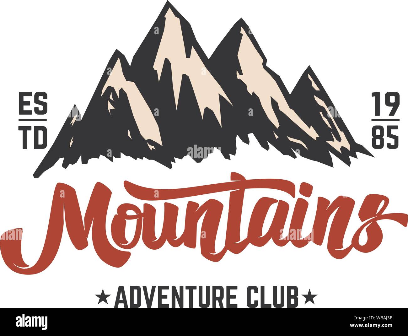 Summer mountain camp badge logo hi-res stock photography and images - Alamy