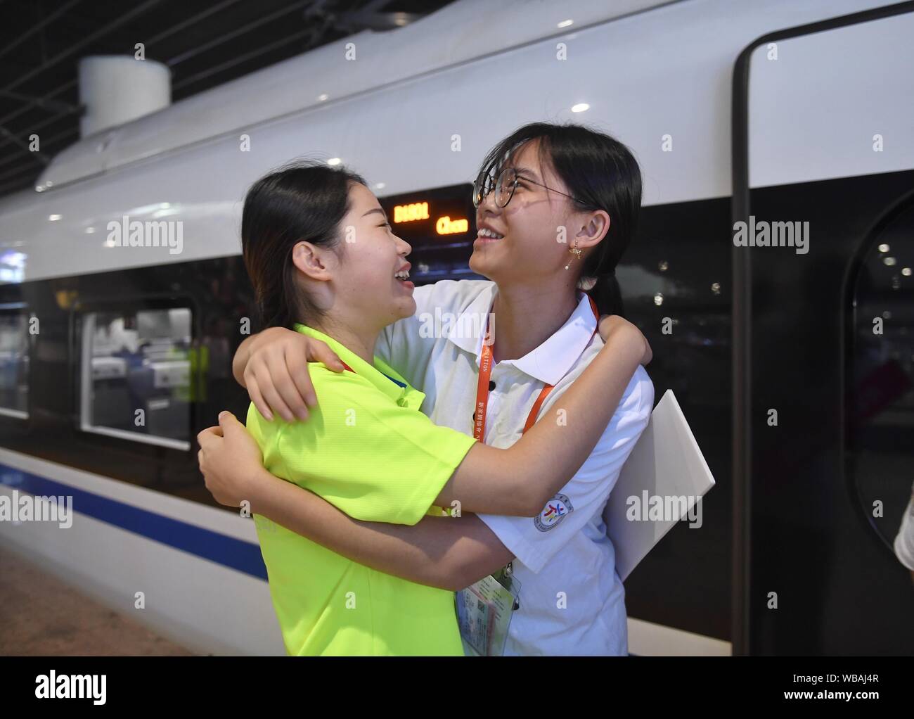 Chengdu, China's Sichuan Province. 26th Aug, 2019. A girl from Hong ...