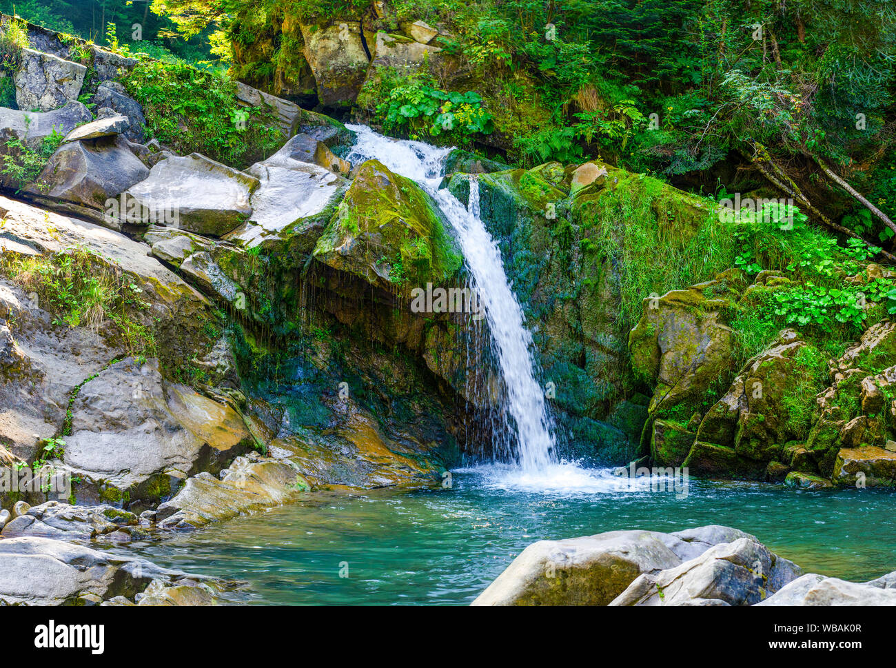 Waterfall in the Carpathians Stock Photo - Alamy