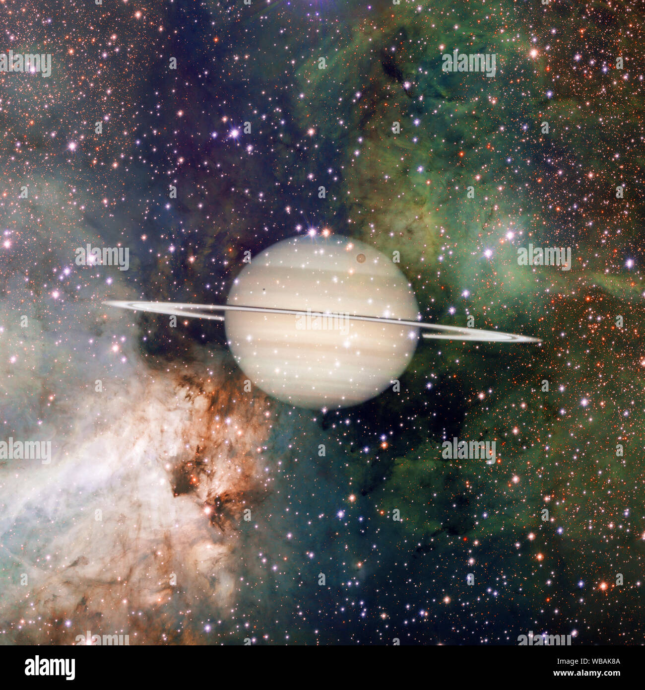 Saturn. Incredibly beautiful planets, galaxies, dark and cold beauty of ...