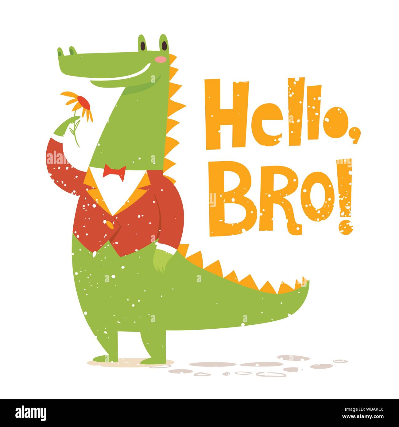 Cute crocodile vector image with lettering gerat for t-shirt design ...