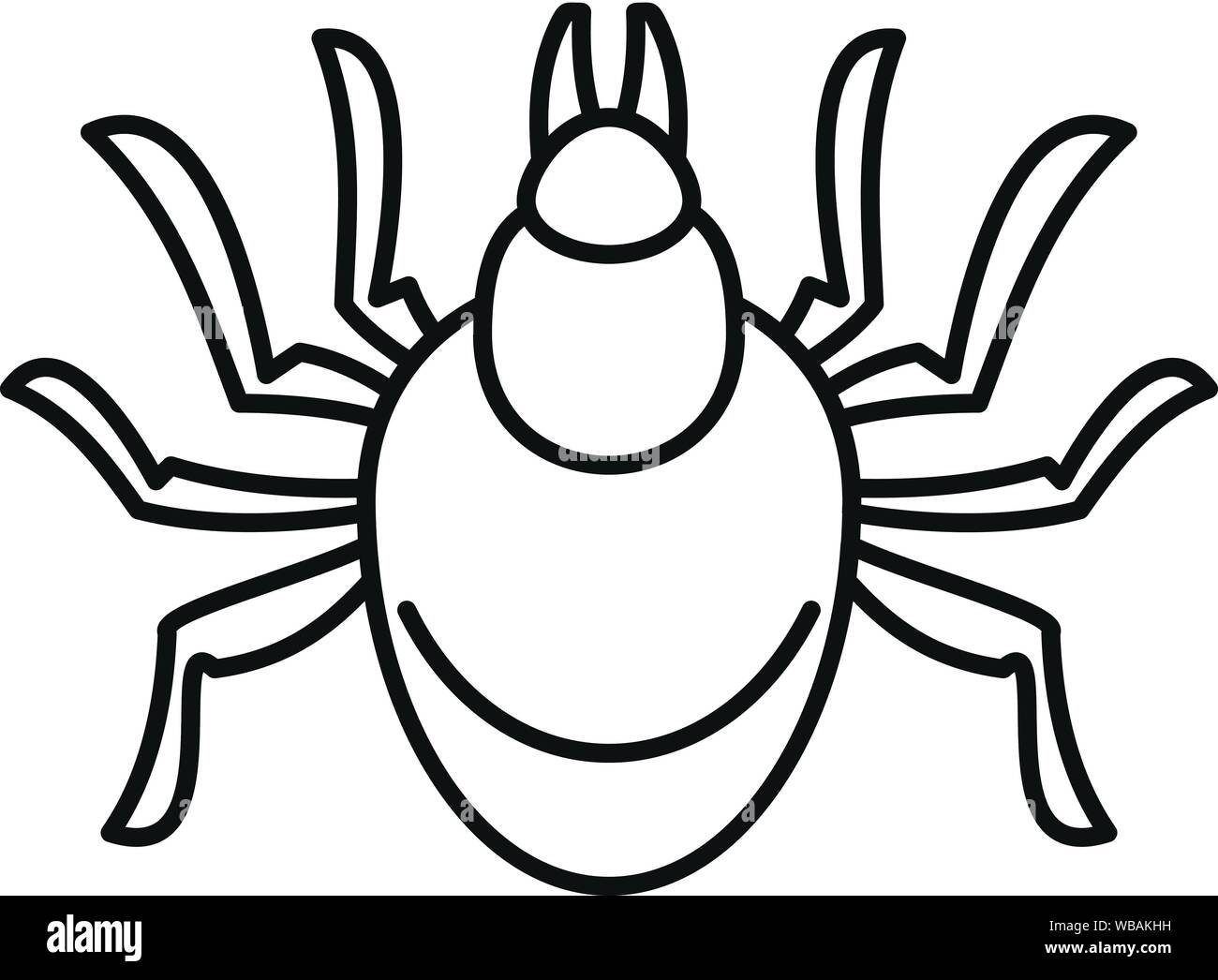 Mite icon. Outline mite vector icon for web design isolated on white ...