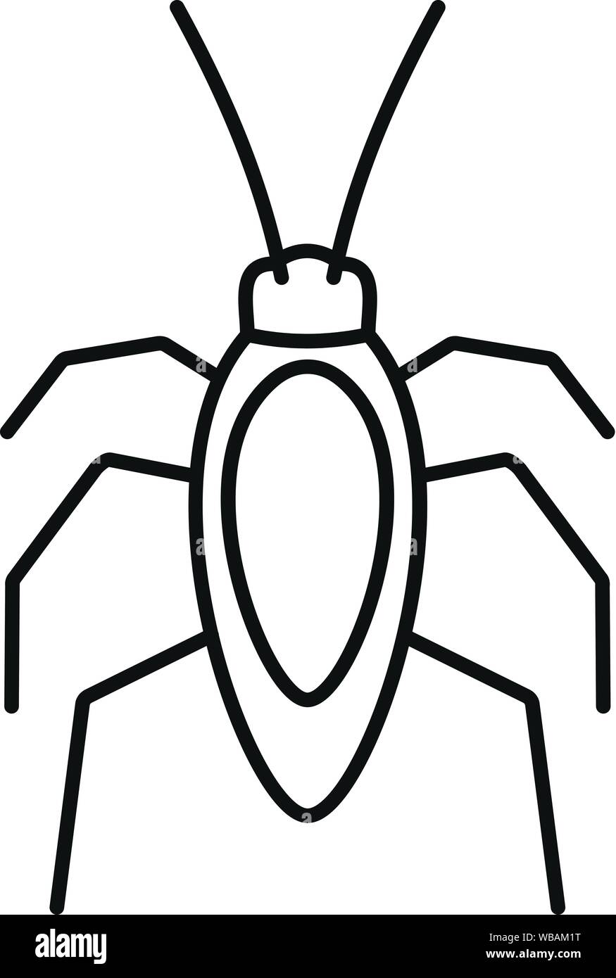 Cockroach bug icon. Outline cockroach bug vector icon for web design isolated on white ...