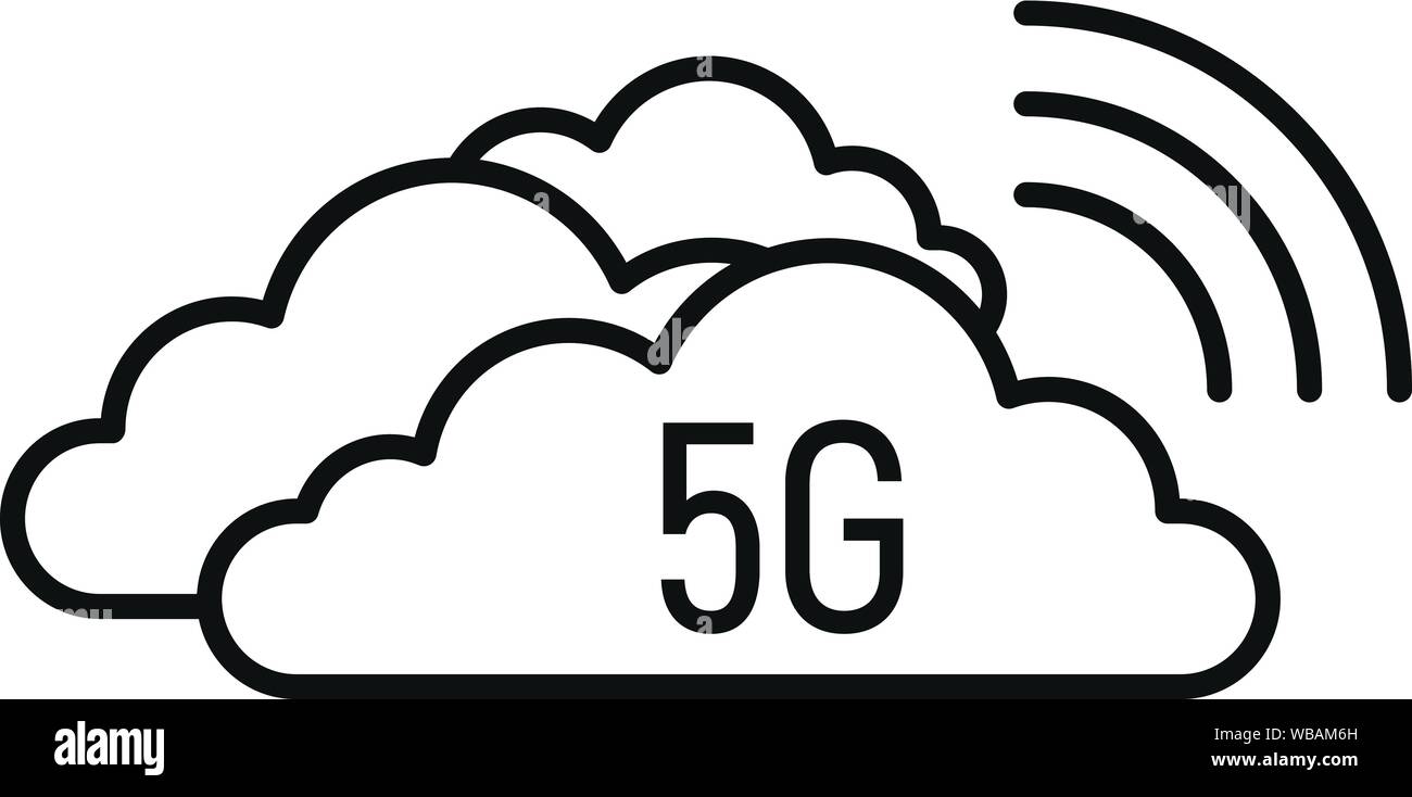5g cloud technology icon. Outline 5g cloud technology vector icon for ...