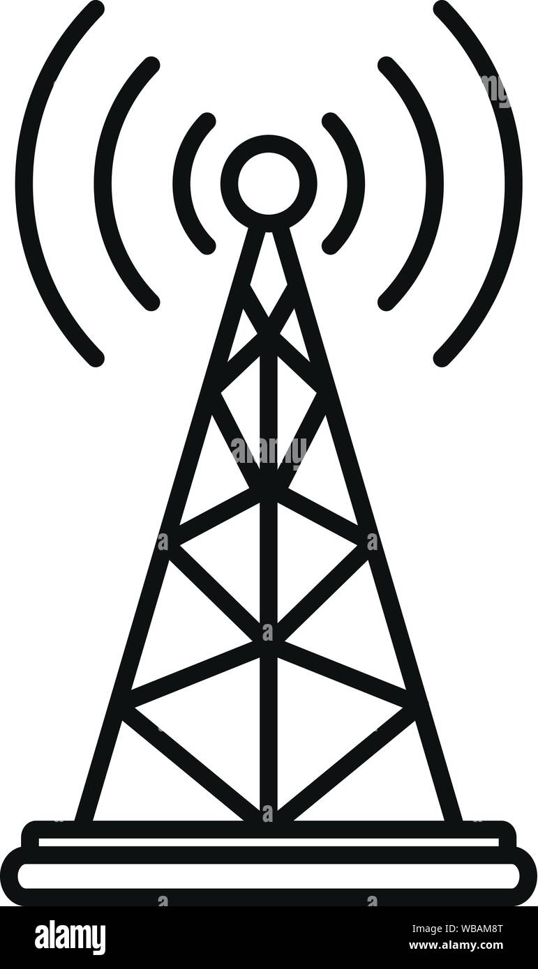 Gsm tower icon. Outline gsm tower vector icon for web design isolated ...