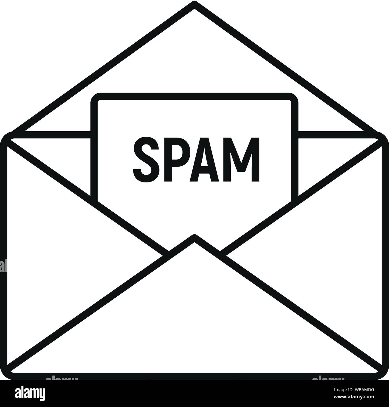 Mail spam icon. Outline mail spam vector icon for web design isolated ...