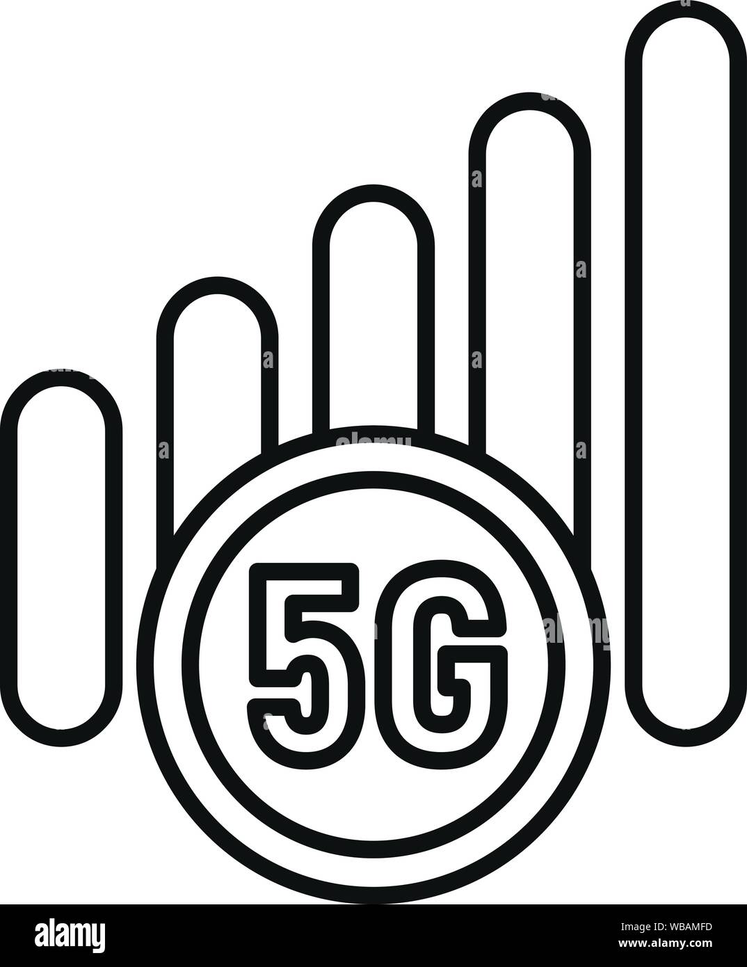 5g mobile icon. Outline 5g mobile vector icon for web design isolated ...