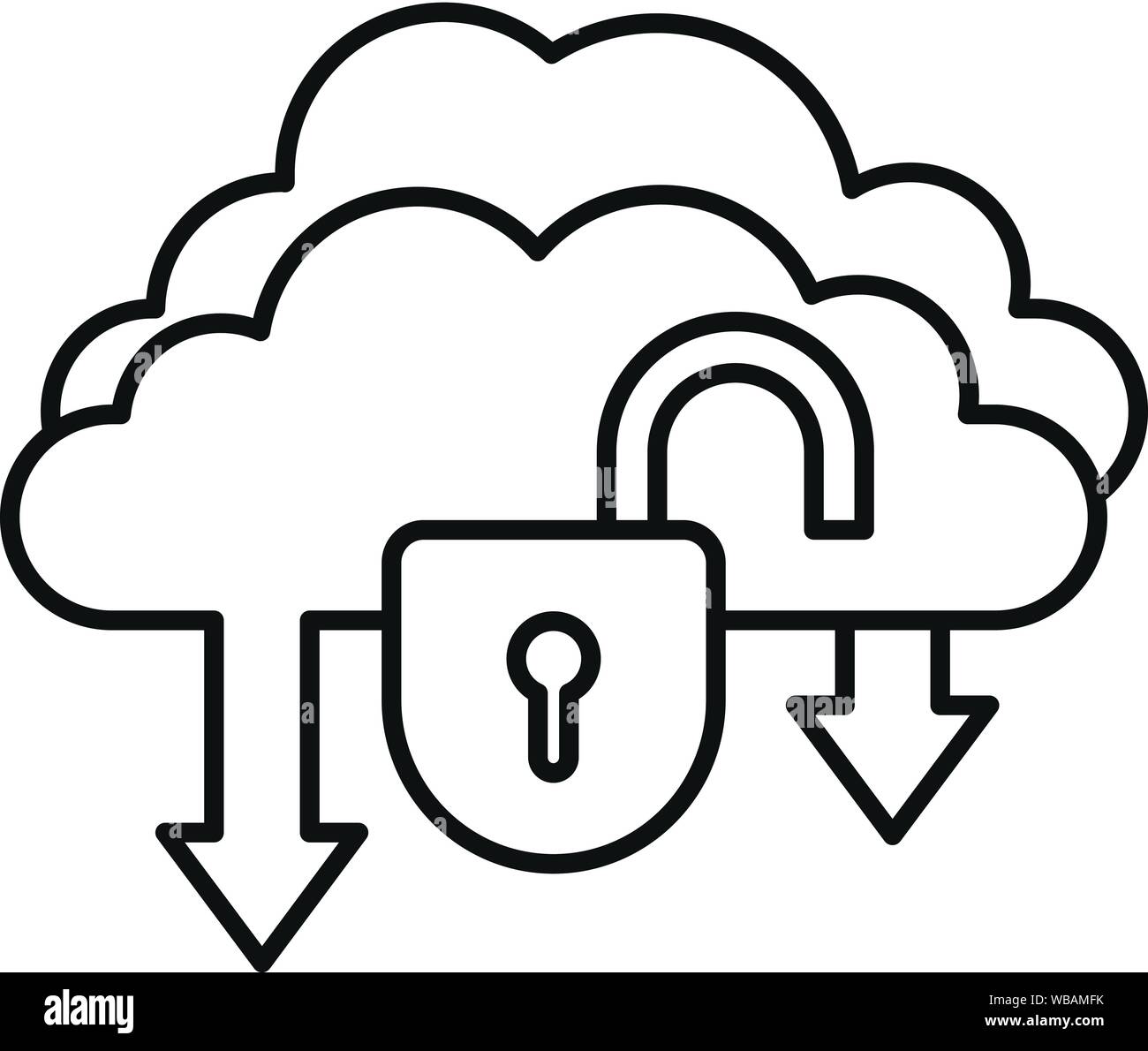 Unlock data cloud icon. Outline unlock data cloud vector icon for web ... Unlock data cloud icon. Outline unlock data cloud vector icon for web ...