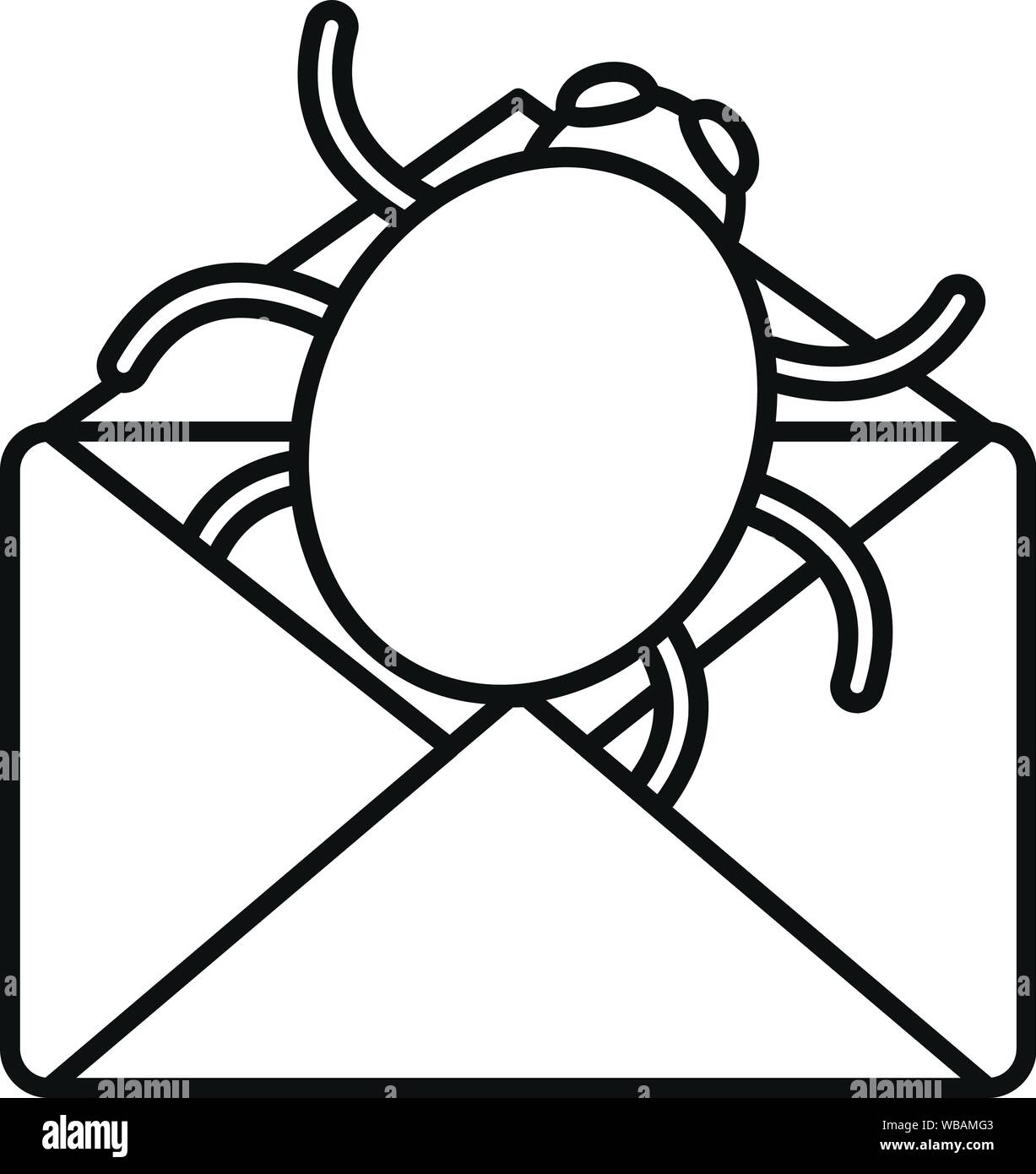 Mail bug icon. Outline mail bug vector icon for web design isolated on ...