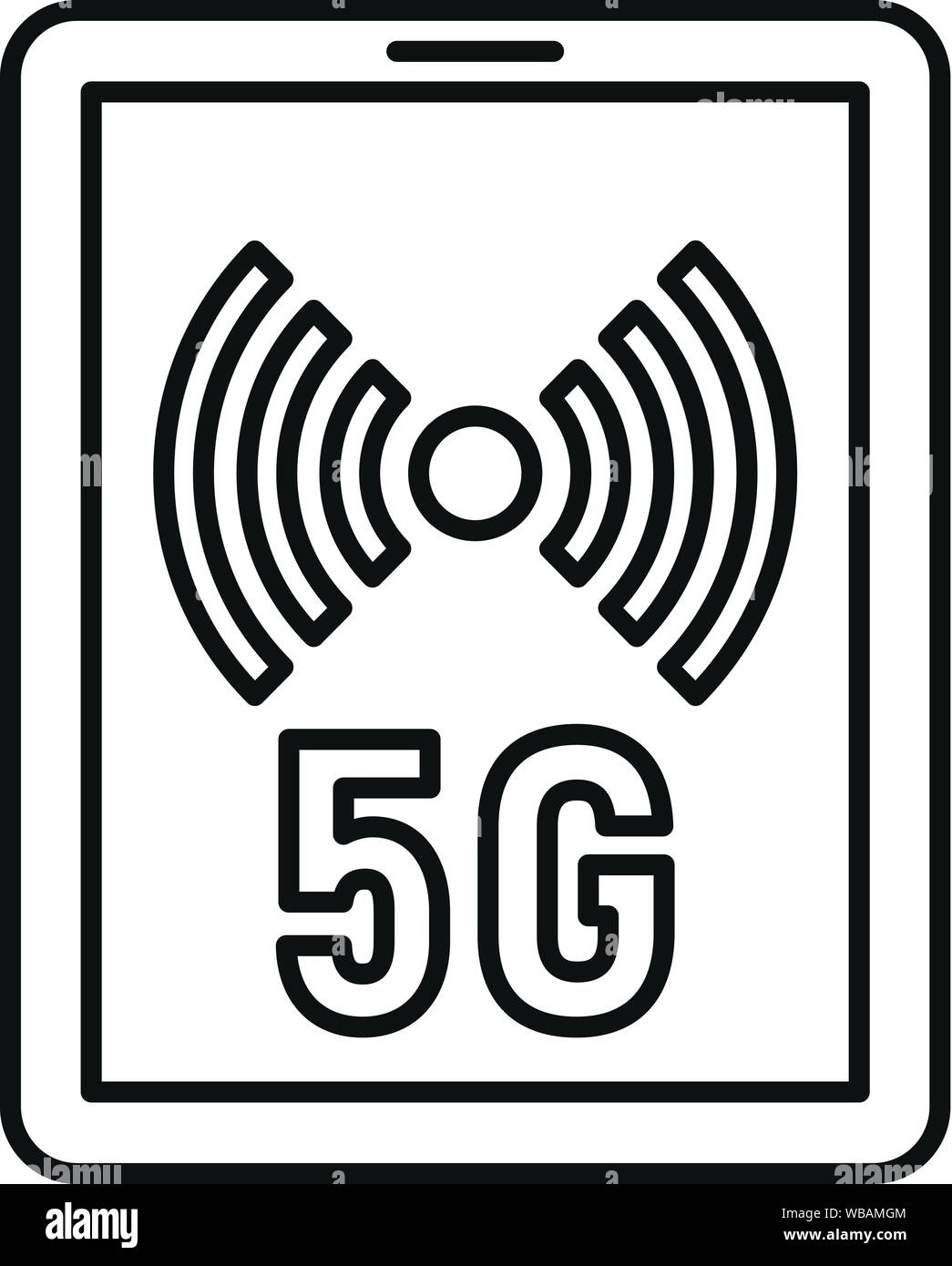 5g tablet icon. Outline 5g tablet vector icon for web design isolated ...