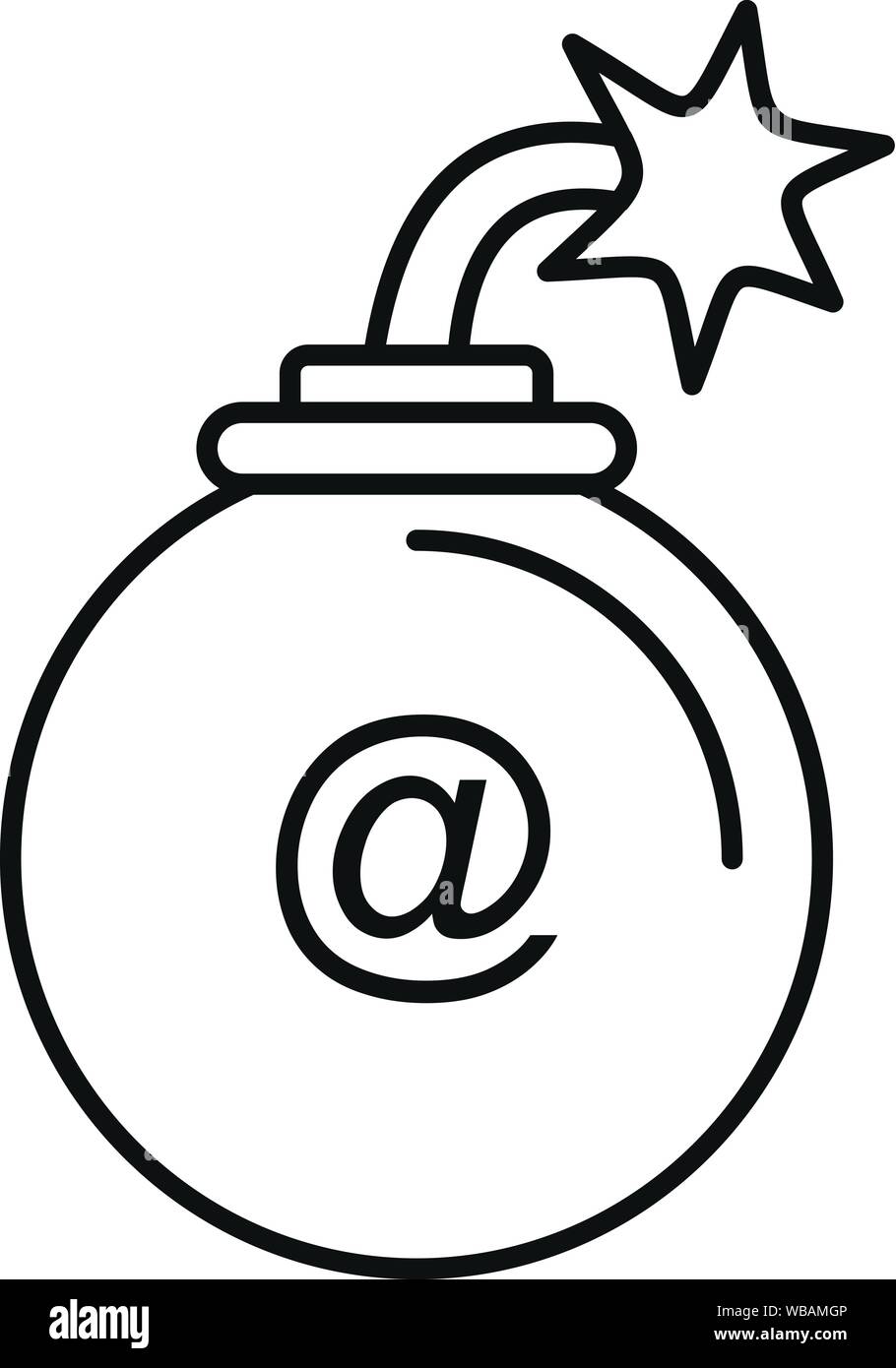 Mail bomb icon. Outline mail bomb vector icon for web design isolated ...