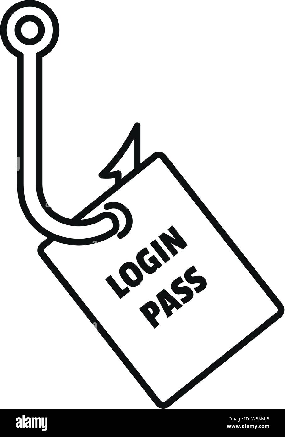Login pass fishing icon. Outline login pass fishing vector icon for web ...