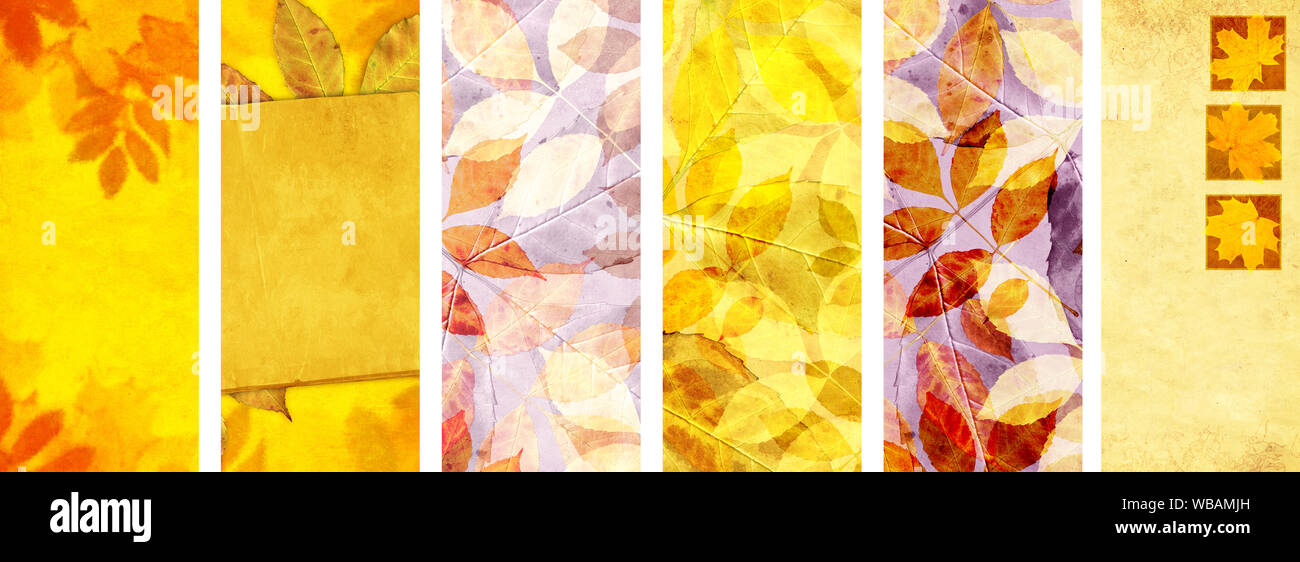 Set of vertical or horizontal autumn banners. Collection of seasonal ...