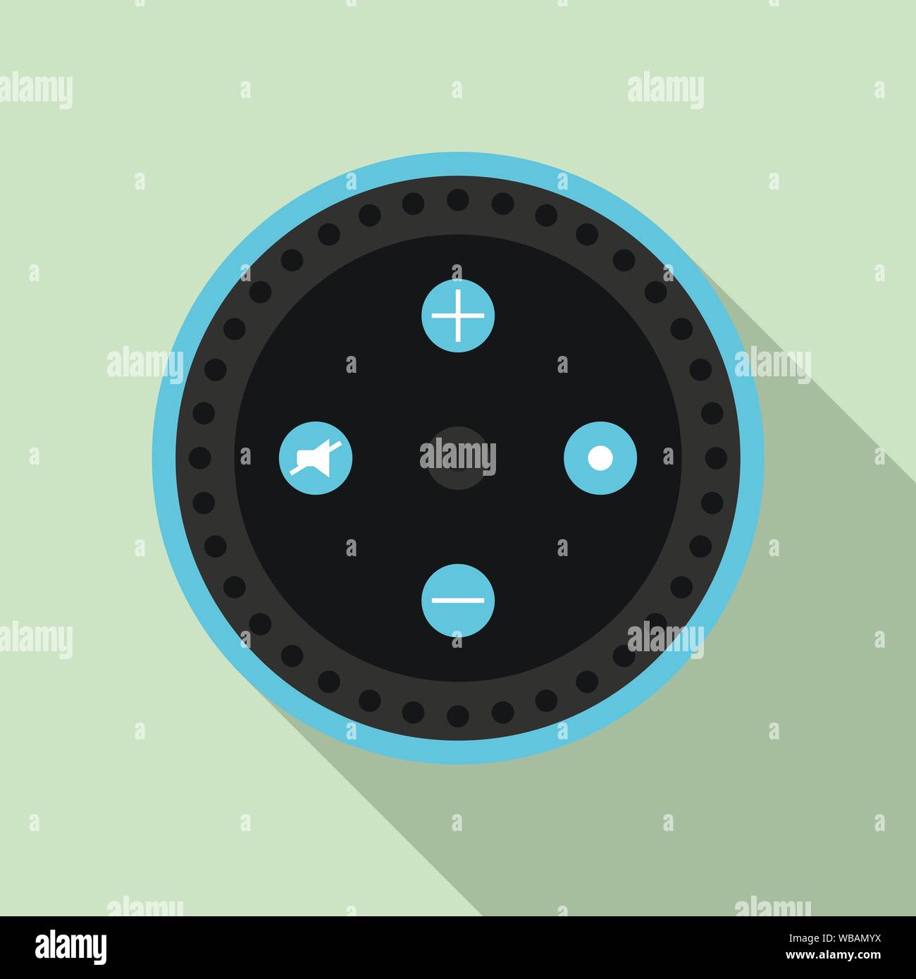 Top view smart speaker icon. Flat illustration of top view smart speaker vector icon for web ...